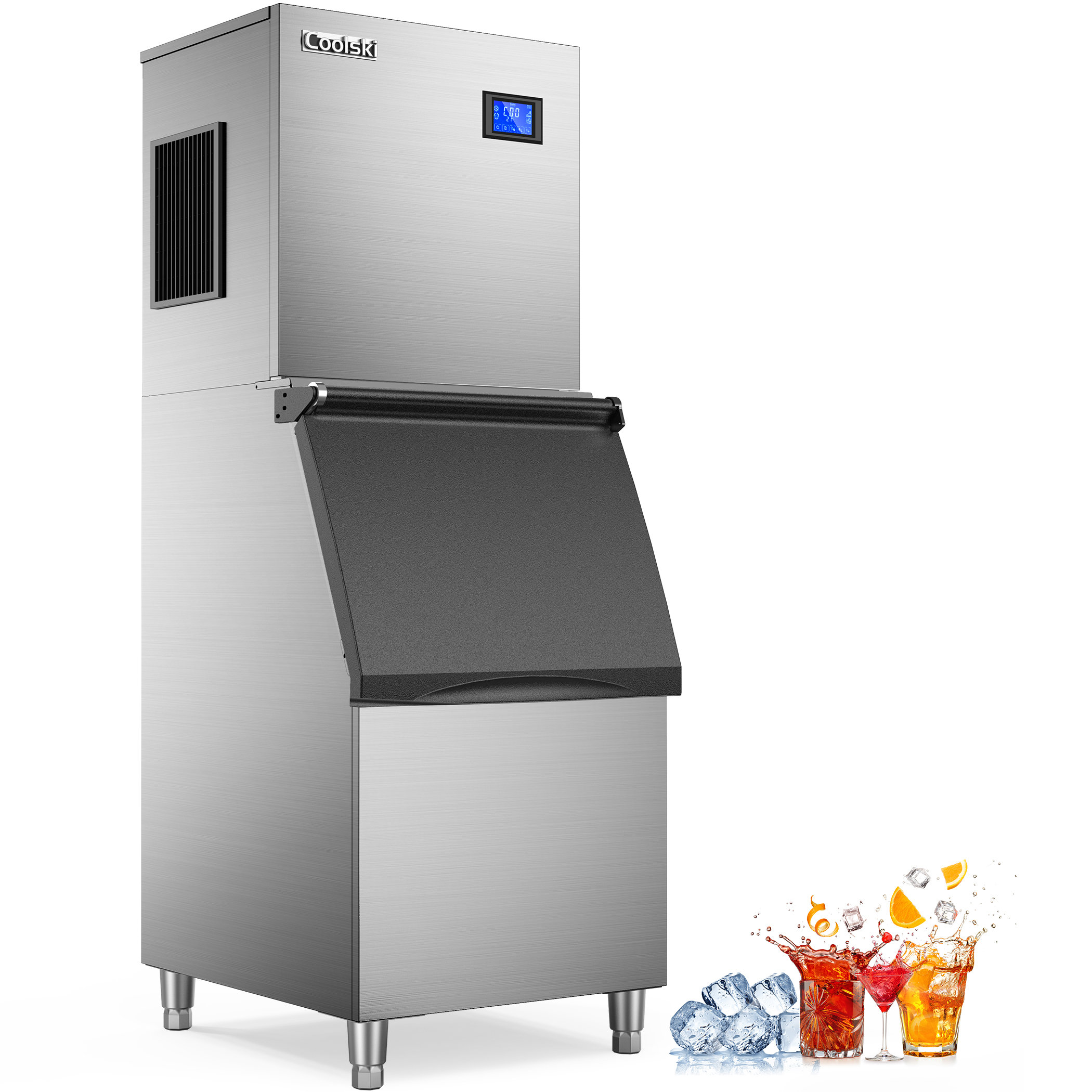 Coolski Commercial Ice Machine 450 Lb. Daily Production Clear Cube Ice ...