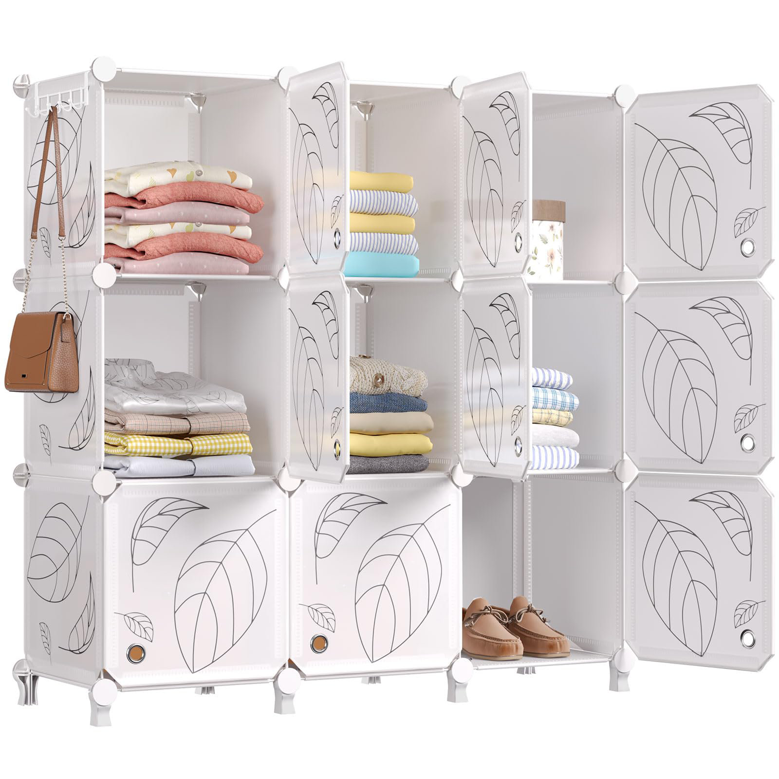 Rebrilliant Closet Organizer, 9 Cube Storage Organizer With Doors ...