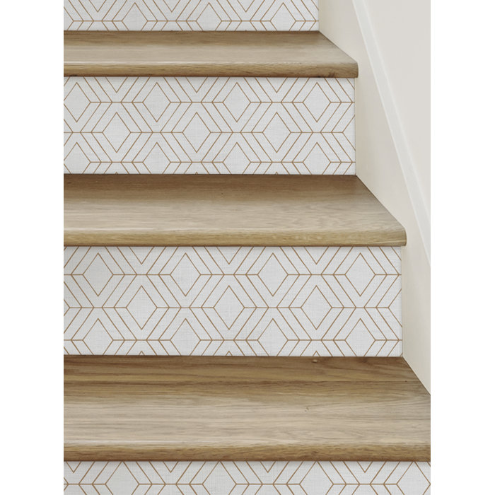 Corrigan Studio® Diamond Geometric Art Deco Lines Peel And Stick Stair ...