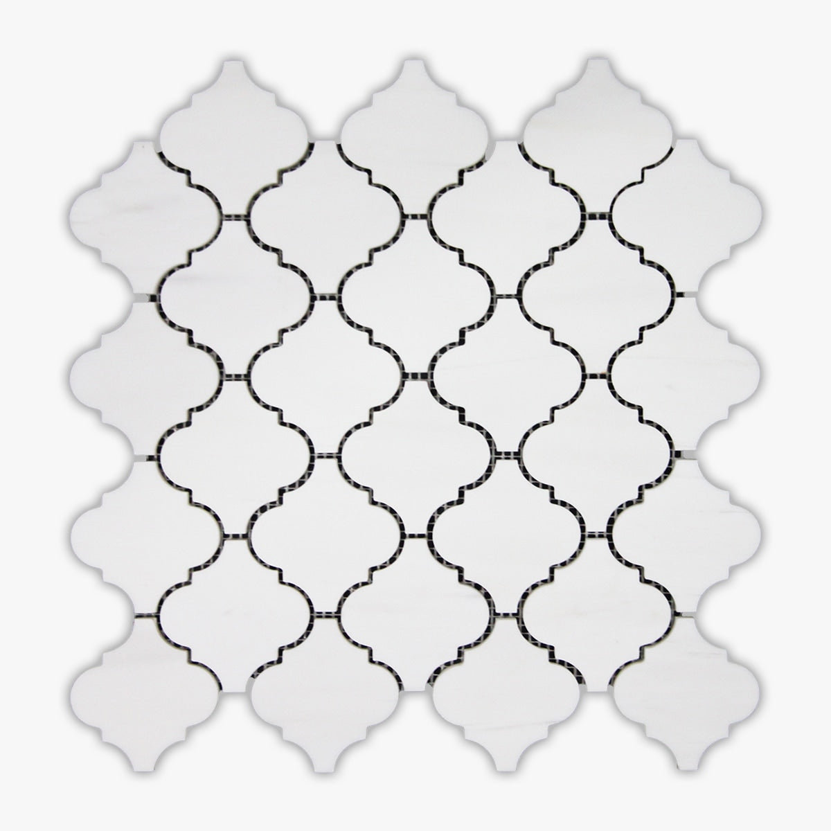 Direct Stone Source Bianco Dolomiti 12" x 12" Marble Arabesque Mosaic ...