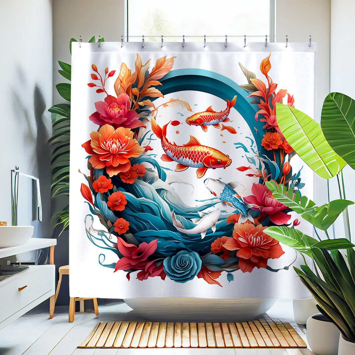 ULLI HOME Kudu Koi Fish Shower Curtain - Wayfair Canada