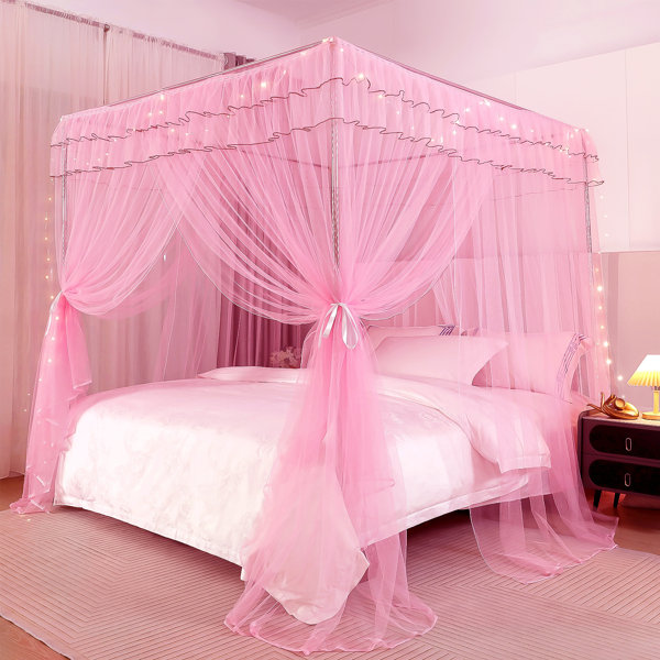 KingSo Bed Canopy with Lights, Twin Bed Canopy with Luminous Stars ...