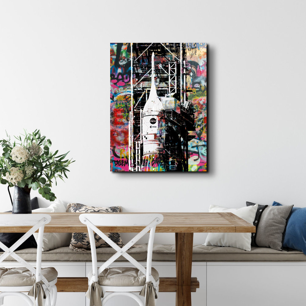 ATX Art Group LLC Moon Rocket Graffiti by Stephen Chambers - Wrapped ...