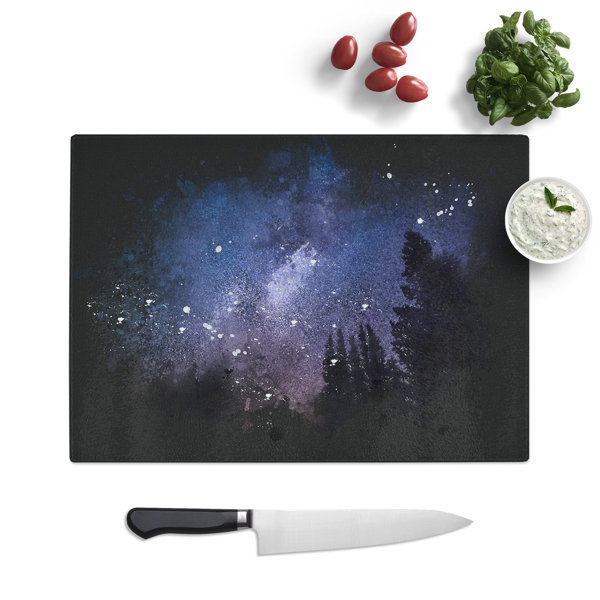 East Urban Home Forest at Night Paint Splash Chopping Board | Wayfair.co.uk