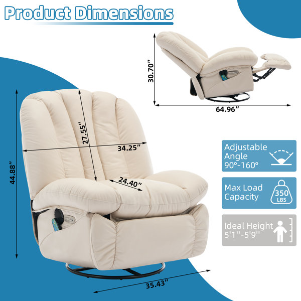 Latitude Run® Elaad Oversized Power Rocker Recliner Swivel Modern ...