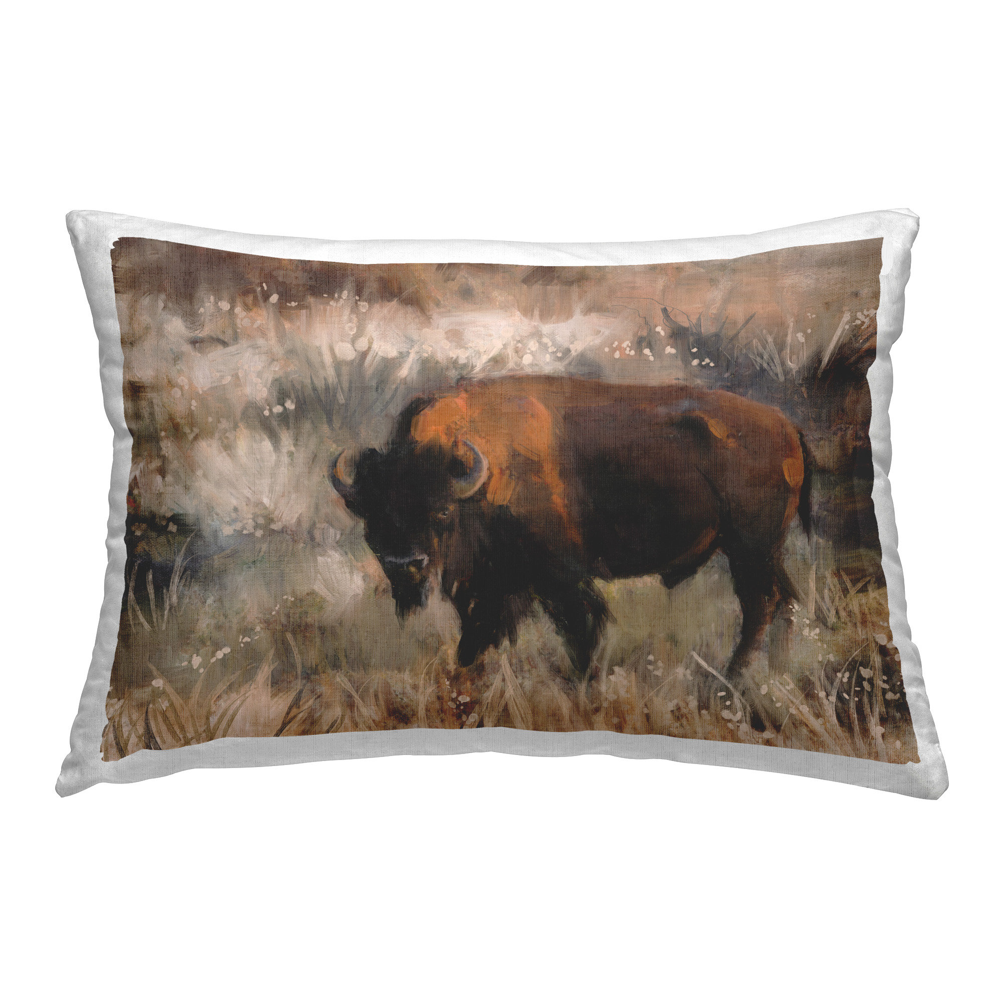 Stupell Industries Traditional Bison Range Decorative Printed Throw ...
