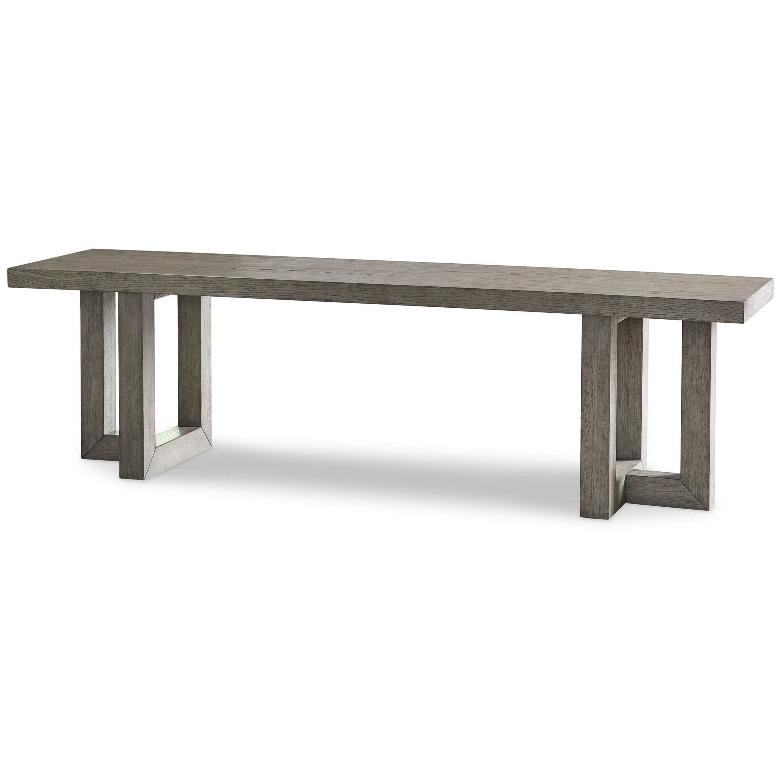 Gracie Oaks Jarfi 64 Inch Dining Bench, Geometric Pedestal Legs ...