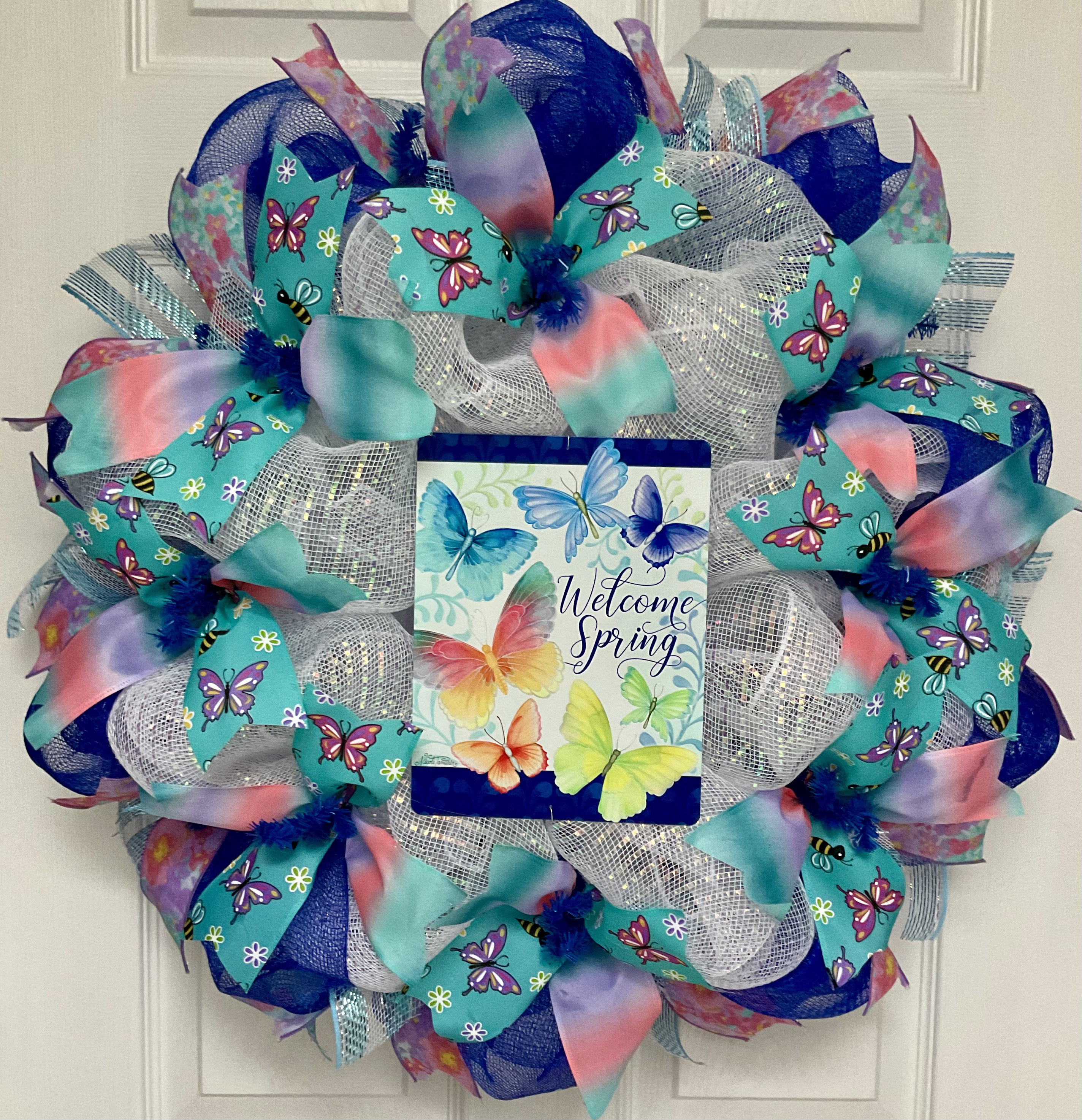 Red Barrel Studio® Spring Welcome Butterflies Wreath | Wayfair