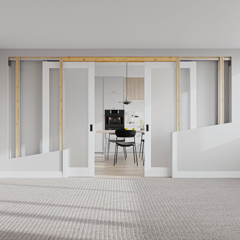 Home Worthy Frosted Glass Double Sliding Closet Door With Hardware ...