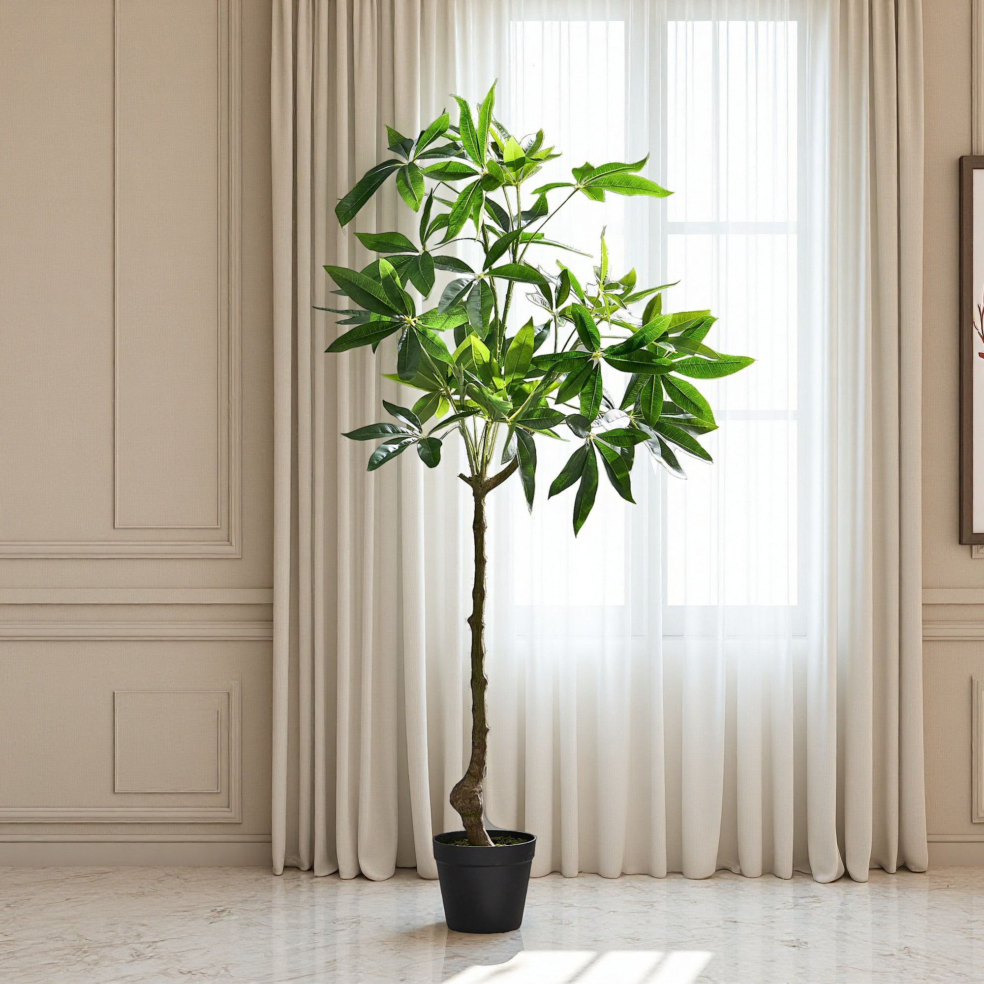 Latitude Run® 47" Artificial Money Tree with Decorative Pot - Realistic ...