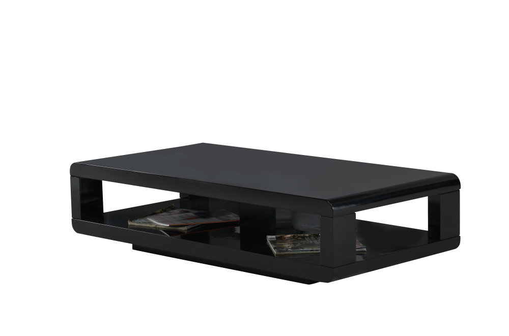 Ivy Bronx 48" Modern Haven Coffee Table with Shelf, Black | Wayfair