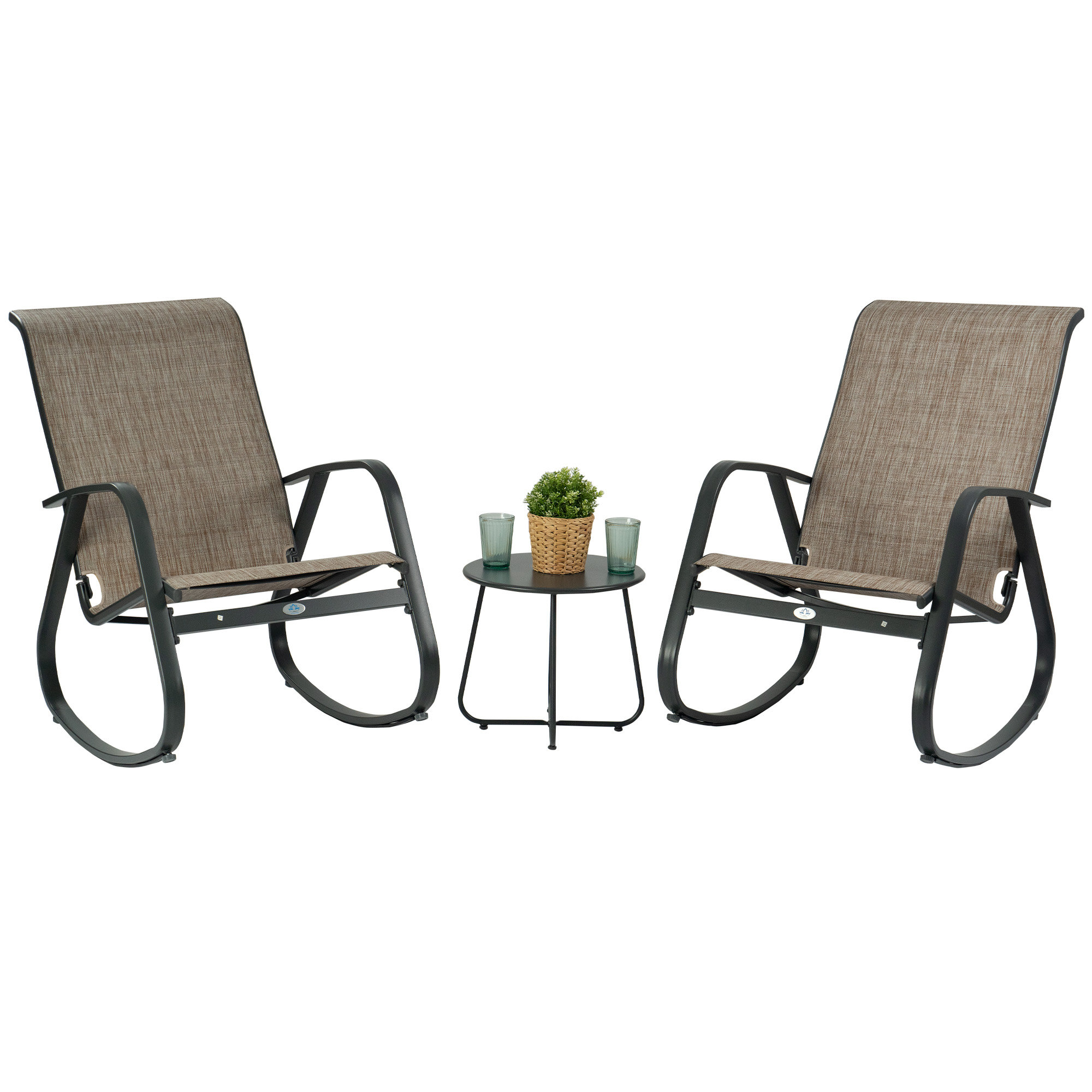 Kozyard 3 Sets Patio Rocking Chair, Outdoor Contemporary Patio Rocking ...