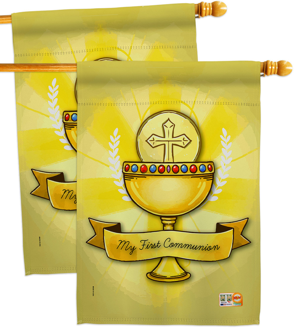 Breeze Decor My Holy Communion 2-Sided Polyester 40 x 28 in. House Flag ...