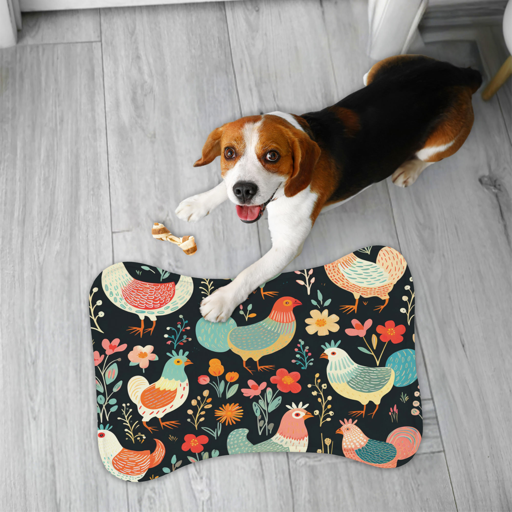 MentionedYou Chicken Decor - 1 Piece Bone Shape Feeding Mat - Wayfair ...
