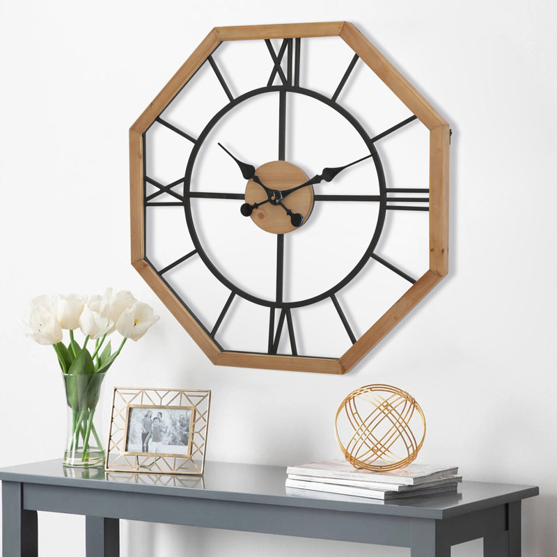 Williston Forge Farmhouse Wood Octagonal Wall Clock | Wayfair