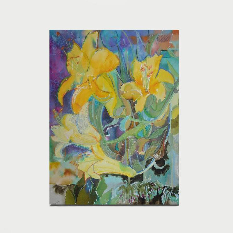 17 Stories 'Cascading Lilies' by Valerie Johnson Painting Print on ...