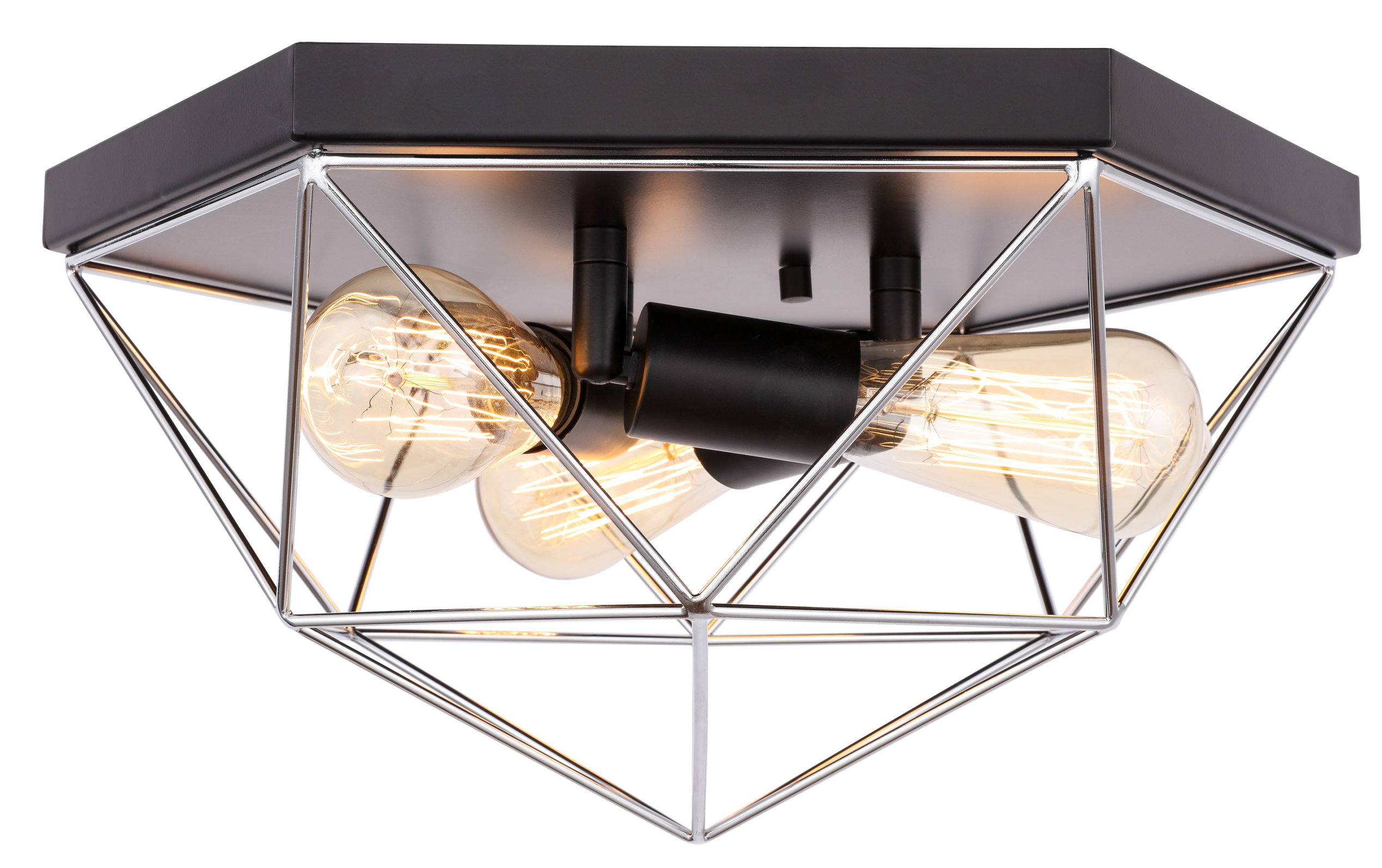 Wrought Studio™ Luverne 3 - Light 15.98" Unique/Statement Geometric ...