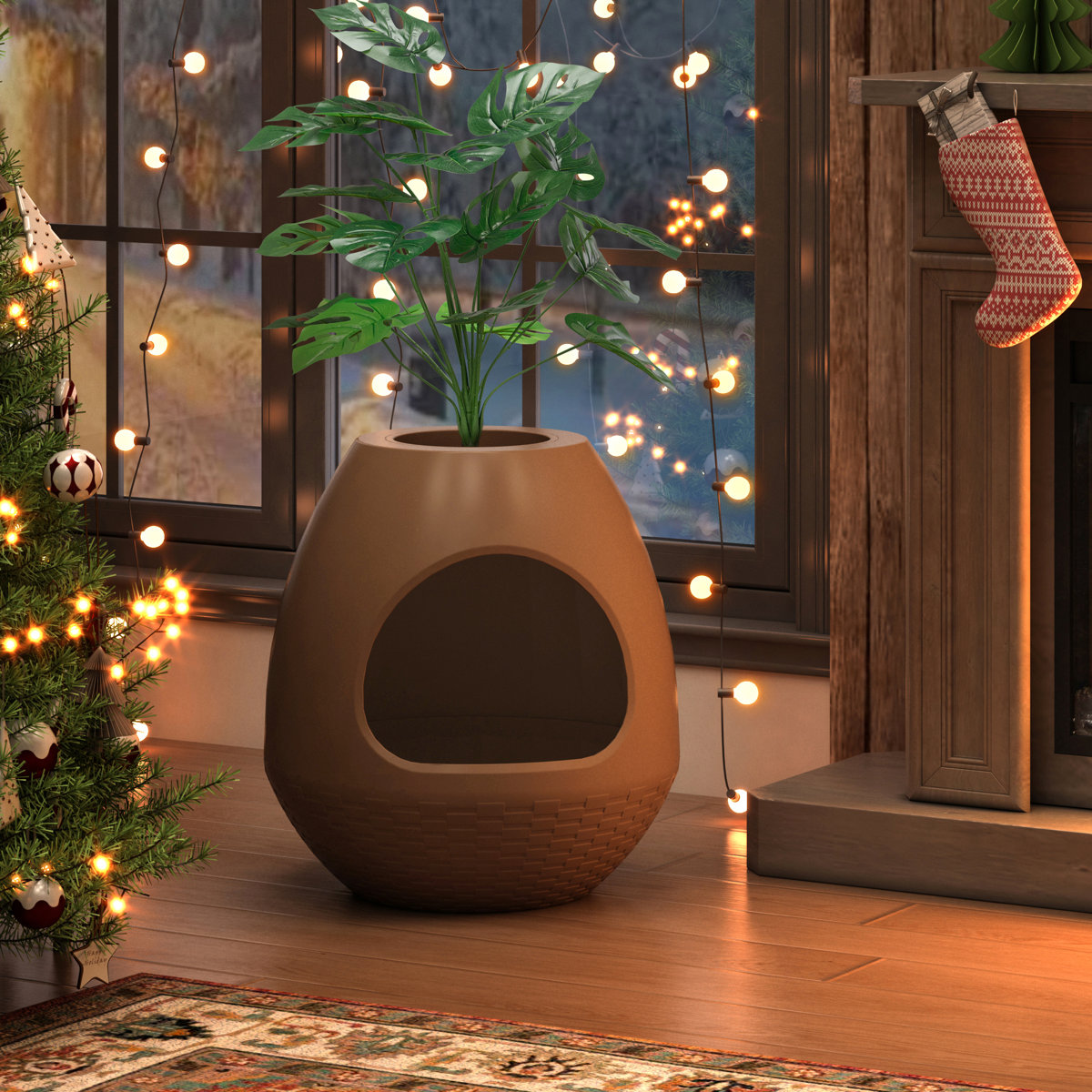 Tucker Murphy Pet™ Eggloa6 Hidden Litter Box - Plant Litter Box ...