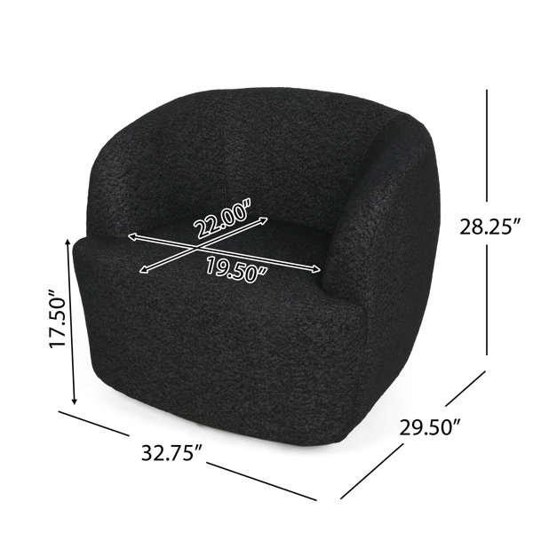 Wade Logan® Bodhe 32.75 inches Wide Boucle Swivel Barrel Chair ...