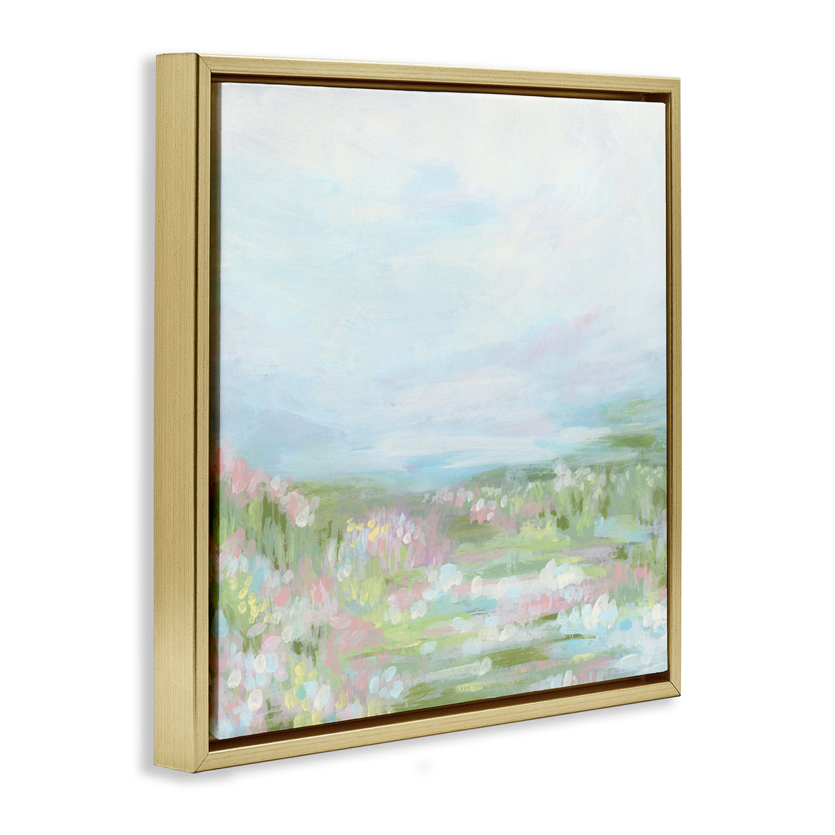 Trinx Pastel Flower Field Framed Floater Canvas Wall Art by June Erica ...