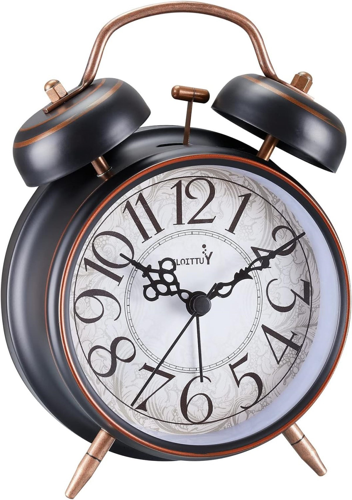 ABILOSS Analog Metal Electric Tabletop Clock with Alarm Black | Wayfair