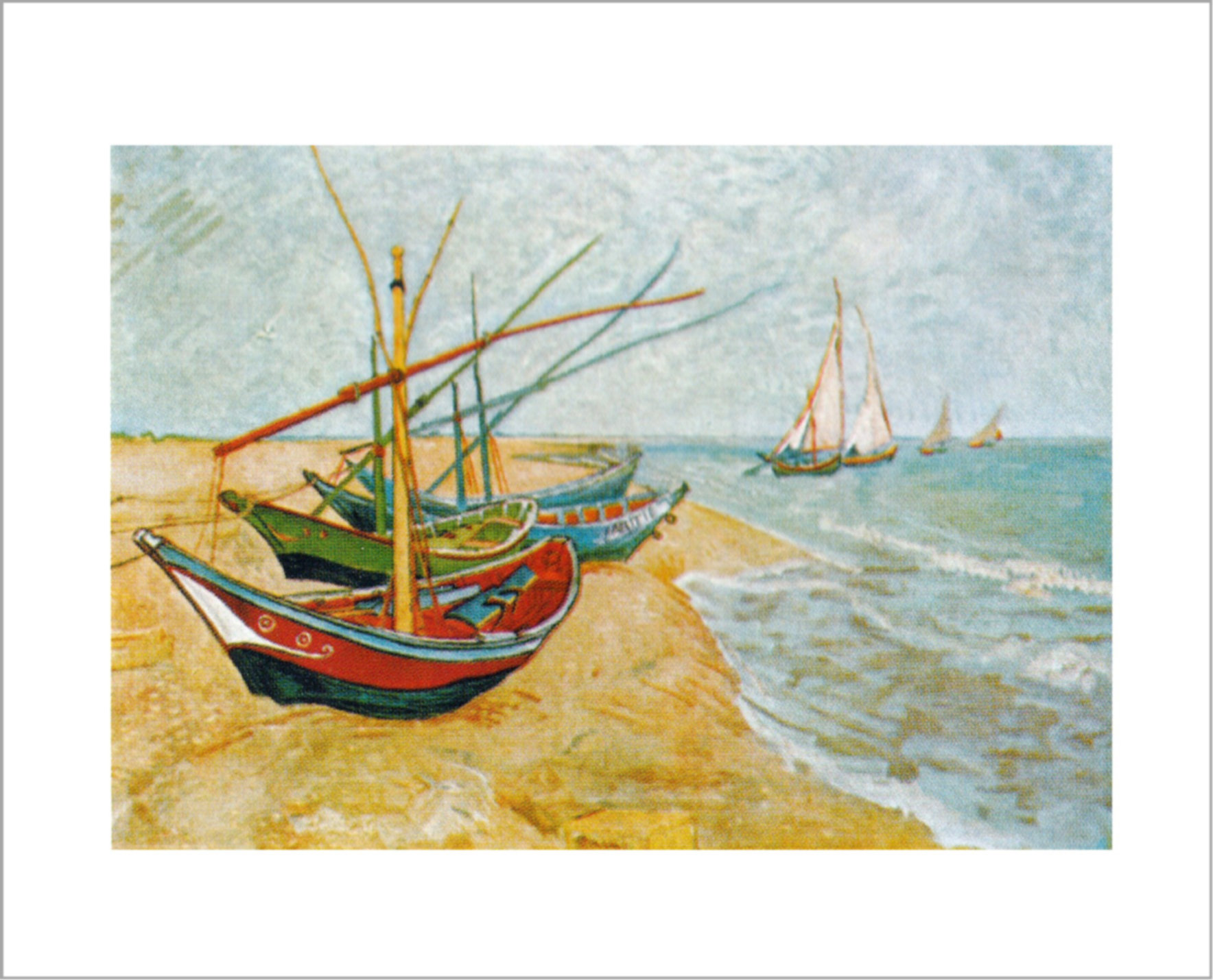 Vault W Artwork Fishing Boats on the Beach by Vincent Van Gogh ...