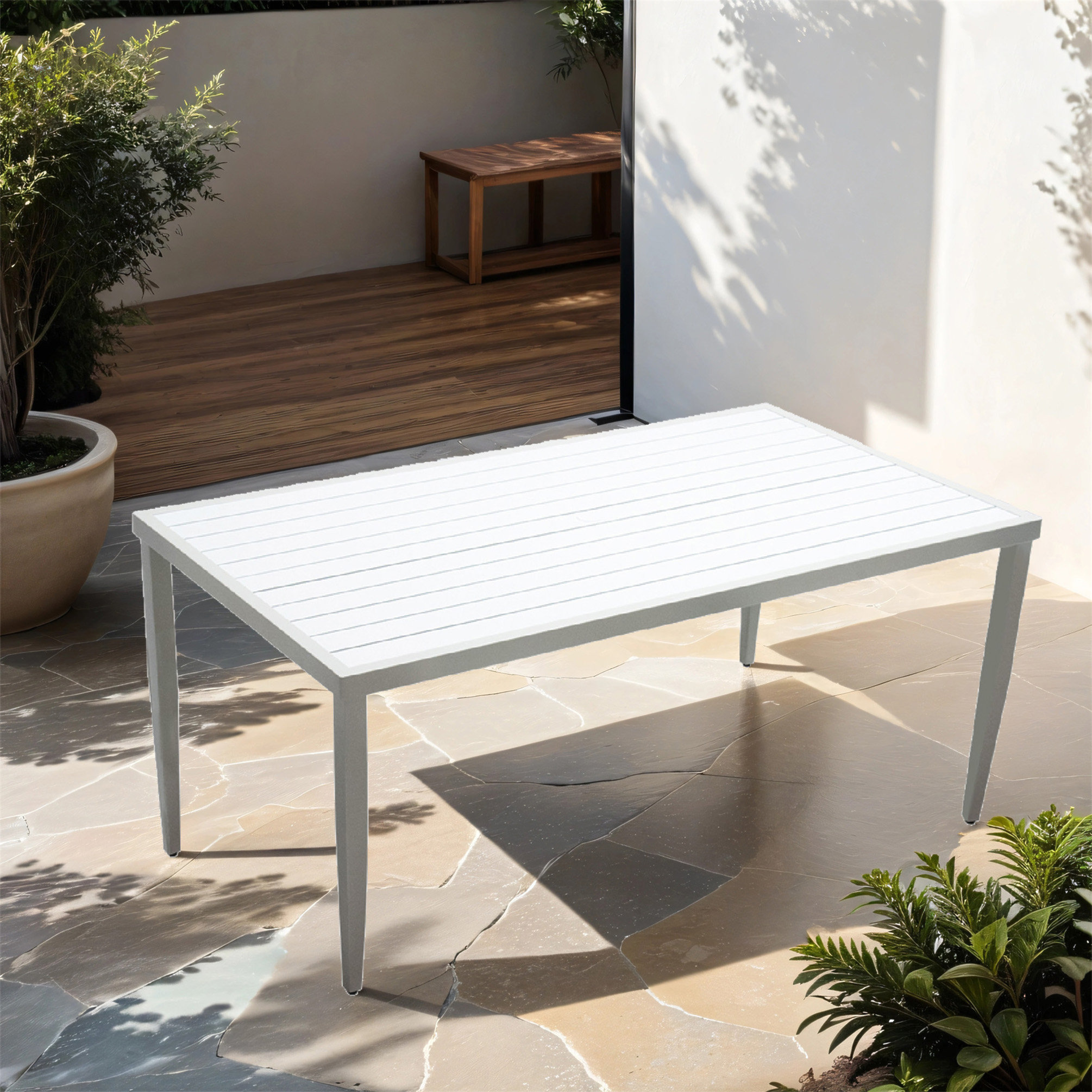 Latitude Run® Outdoor Patio Aluminum 40"X70" Two-Tone Table Top ...