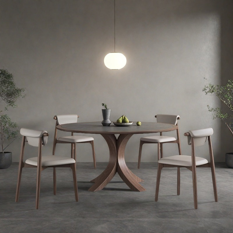 A Zoetic Home High-end built-in round dining table and chairs | Wayfair