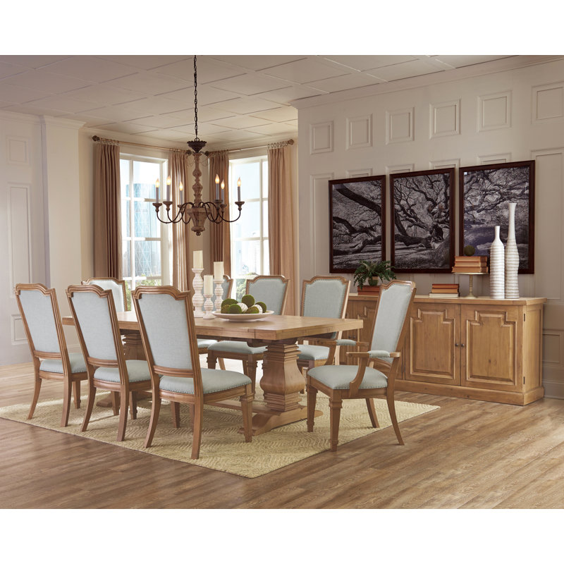 One Allium Way® Senoia Rustic Smoke Dining Table With Extension Leaf ...