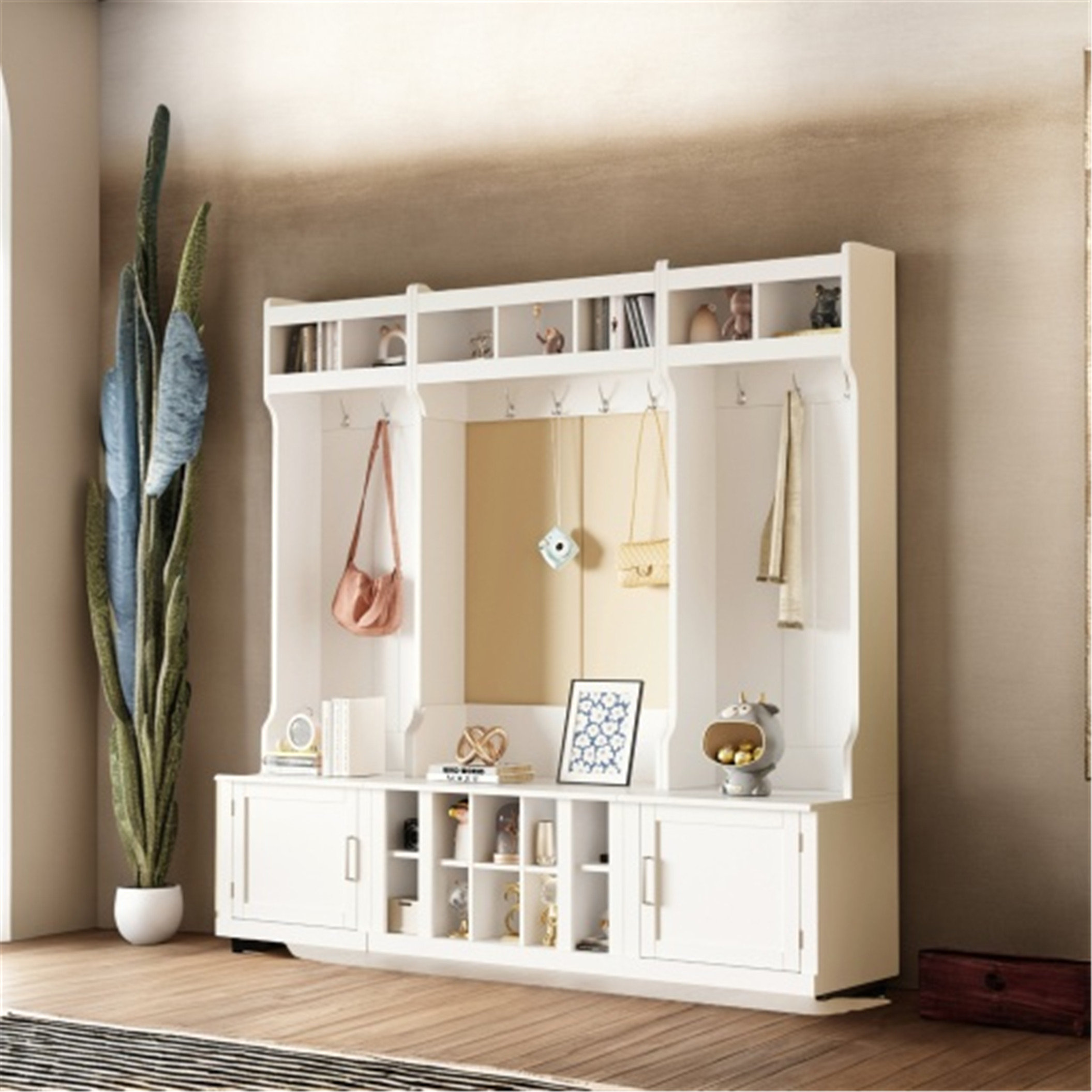 Red Barrel Studio® Versatile Hall Tree with Integrated Storage and ...