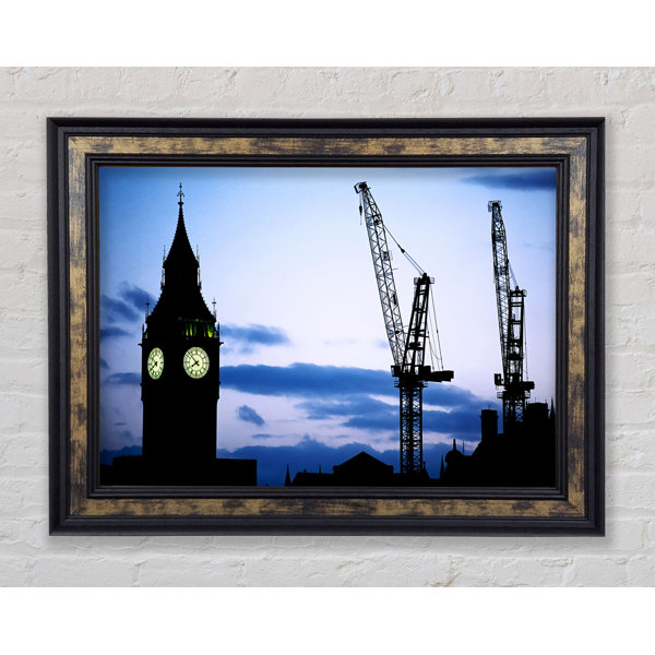 Bright Star London Big Ben Lilac Night Skys - Single Picture Frame Art ...