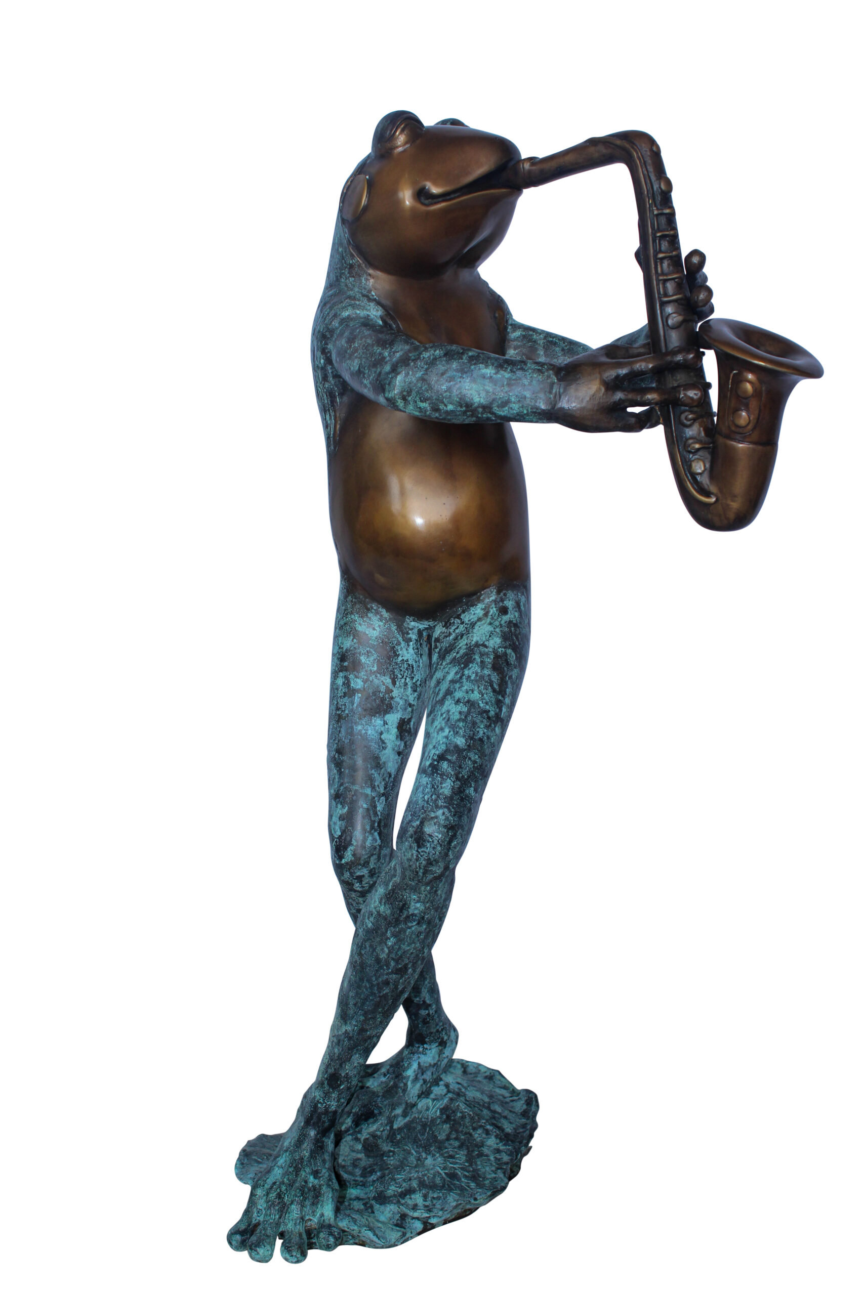 NIFAO Musical Frog Playing Saxophone Bronze Fountain, Fun home Decor 14 ...