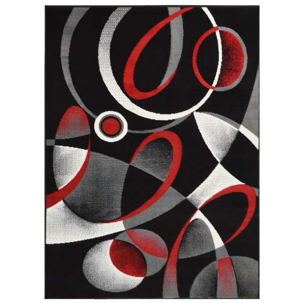 Wrought Studio Pilirani Geometric Fireball Area Rug & Reviews | Wayfair