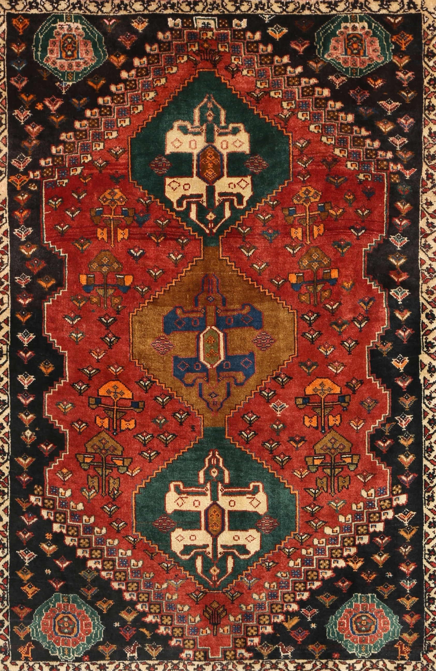 Bungalow Rose Eneli Traditional Red/Black Area Rug | Wayfair