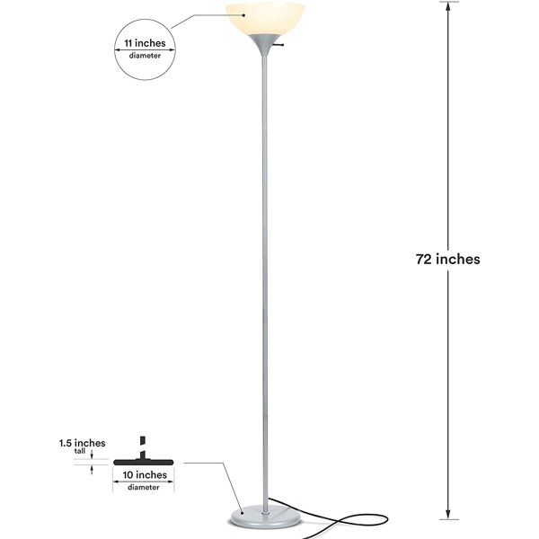 Brightech Sky Dome 72 in. Industrial 3-Way Dimming LED Floor Lamp with ...