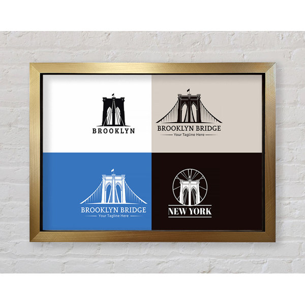 Bright Star Brooklyn Bridge Design - Single Picture Frame Art Prints ...
