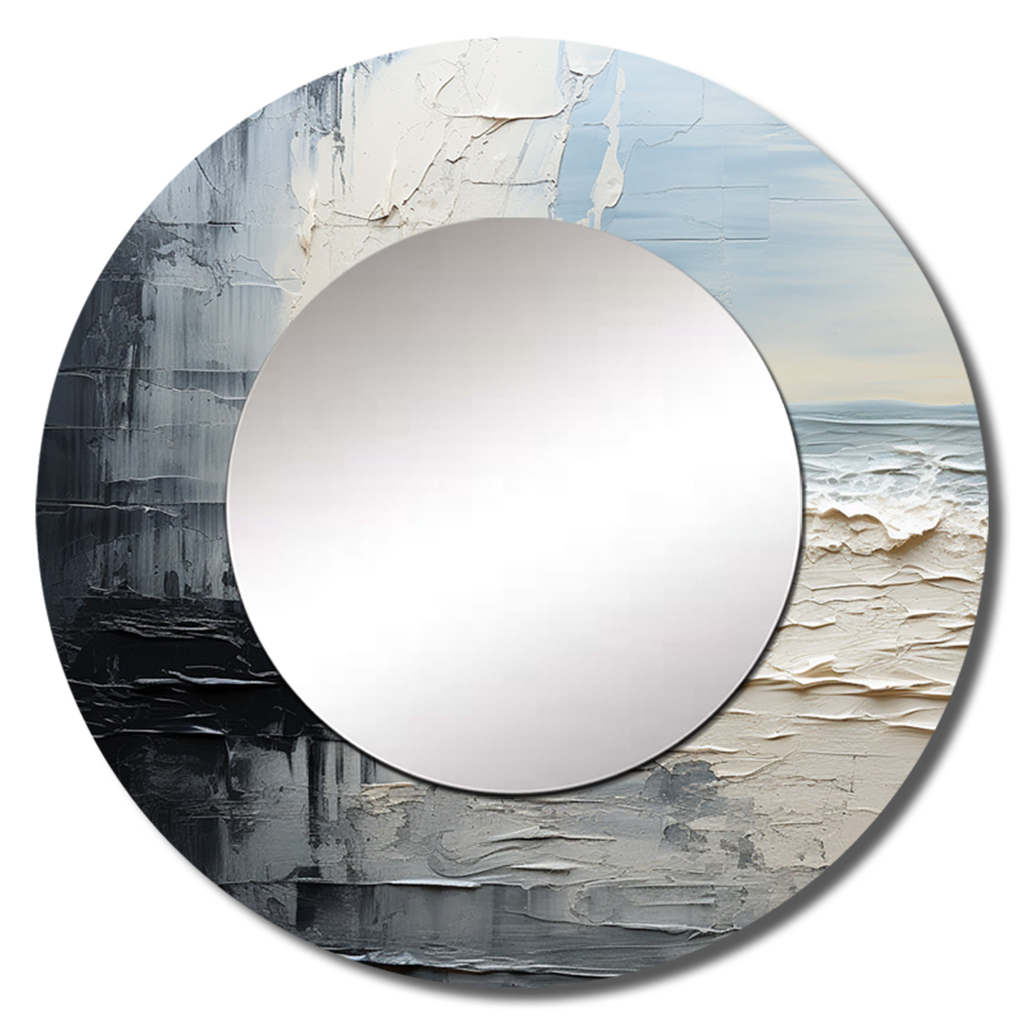 East Urban Home Romaysa Abstract Cream And Black Liquid Paint II ...