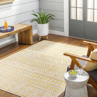 Yellow & Gold Outdoor Rugs You'll Love | Wayfair