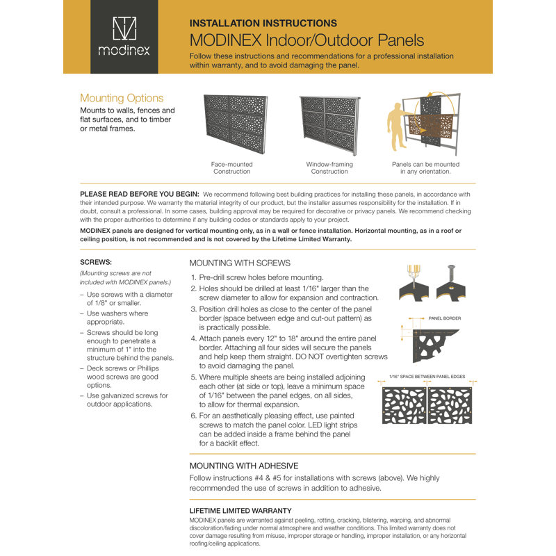 Modinex 3 ft. x 6 ft. Wall Composite Privacy Screen & Reviews | Wayfair