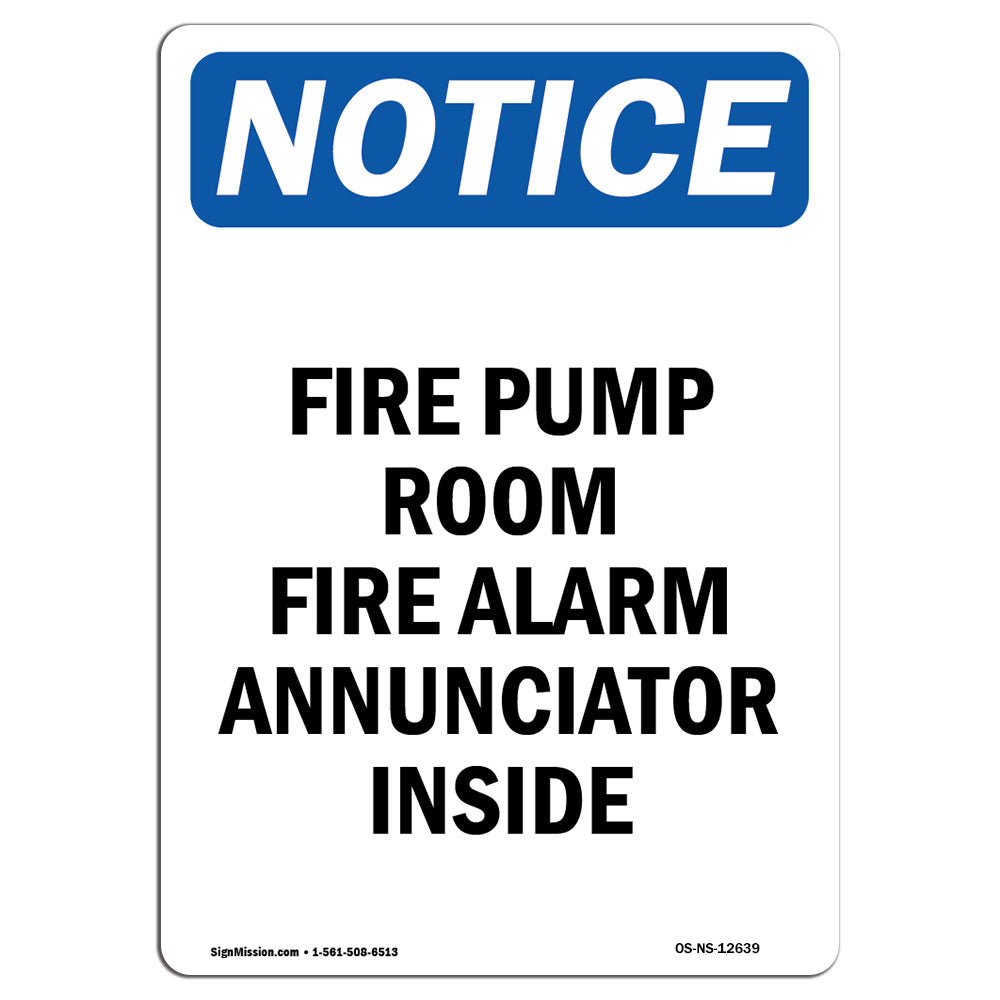 SignMission Fire Pump Room Fire Alarm Annunciator Sign | Wayfair
