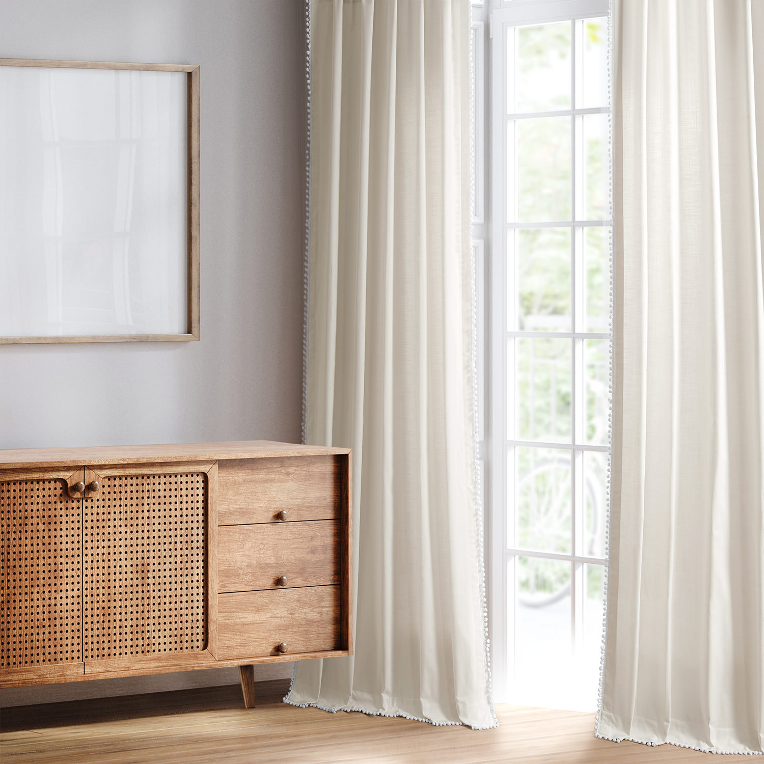 Dakota Fields Modern Hampton Textured Cotton Light Filtering Curtain ...