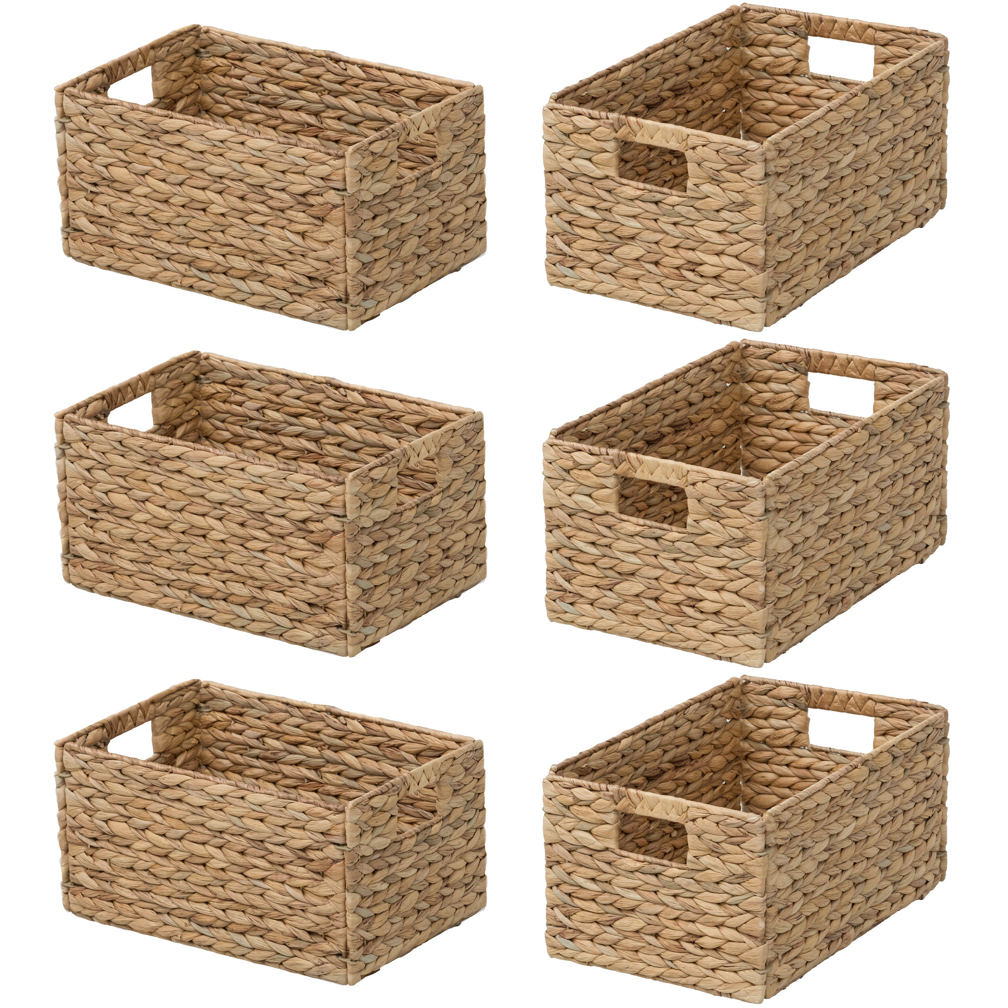Dakota Fields Rectangular Natural Water Hyacinth Hand Woven Rattan ...