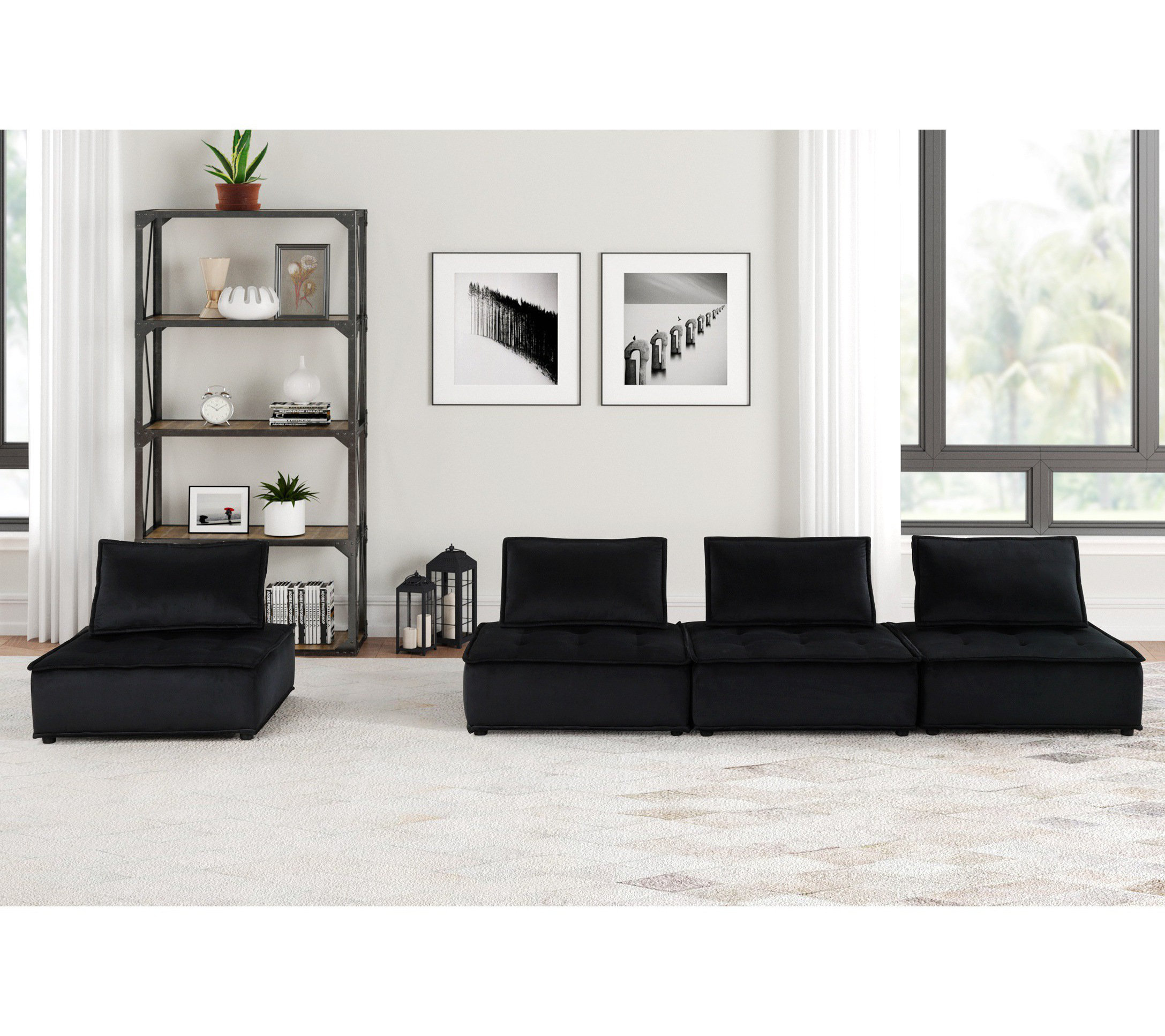 Mercer41 Sofa Velvet Modular Sofa, Comfy Couch, Modern Sofa | Wayfair