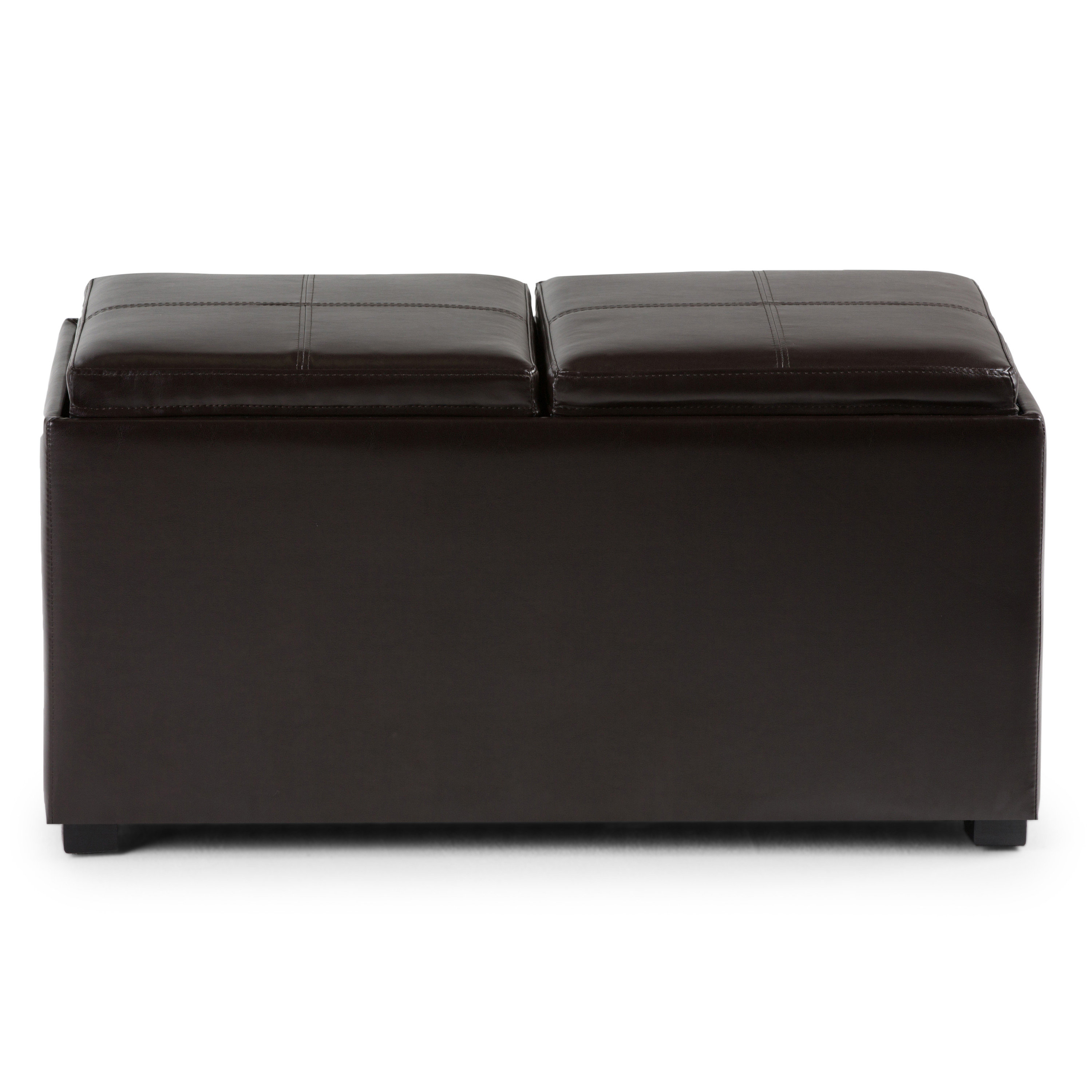 Simpli Home Avalon 35"W Upholstered Storage Ottoman Set with 5 Pieces ...