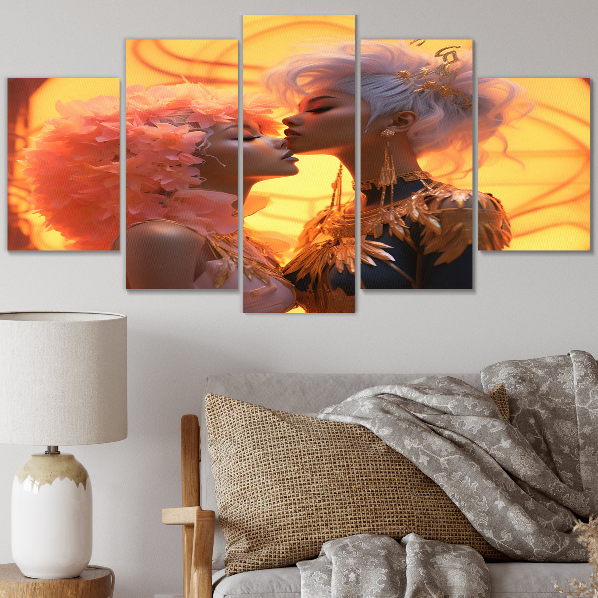 Lark Manor™ Funky Love Celebration - Couple Wall Decor - 5 Panels | Wayfair