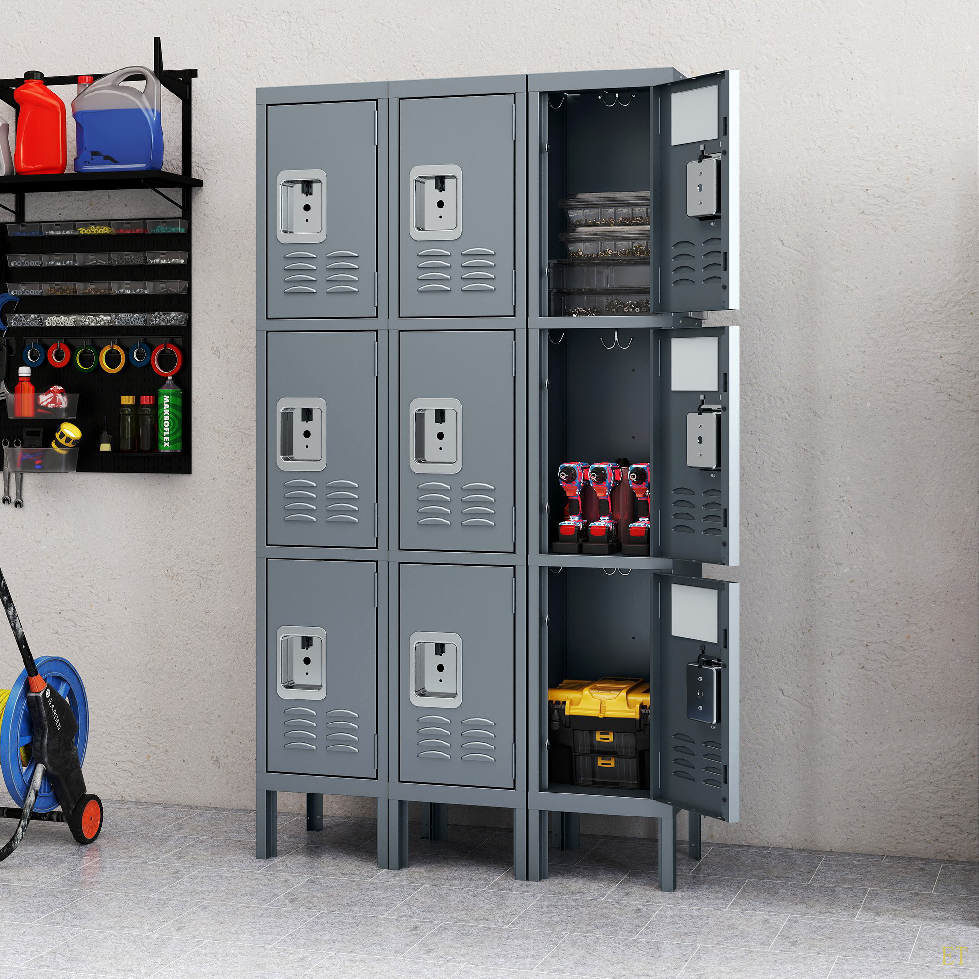 Wrought Studio 66"H Metal Lockers For Employees With 3 Door Storage ...