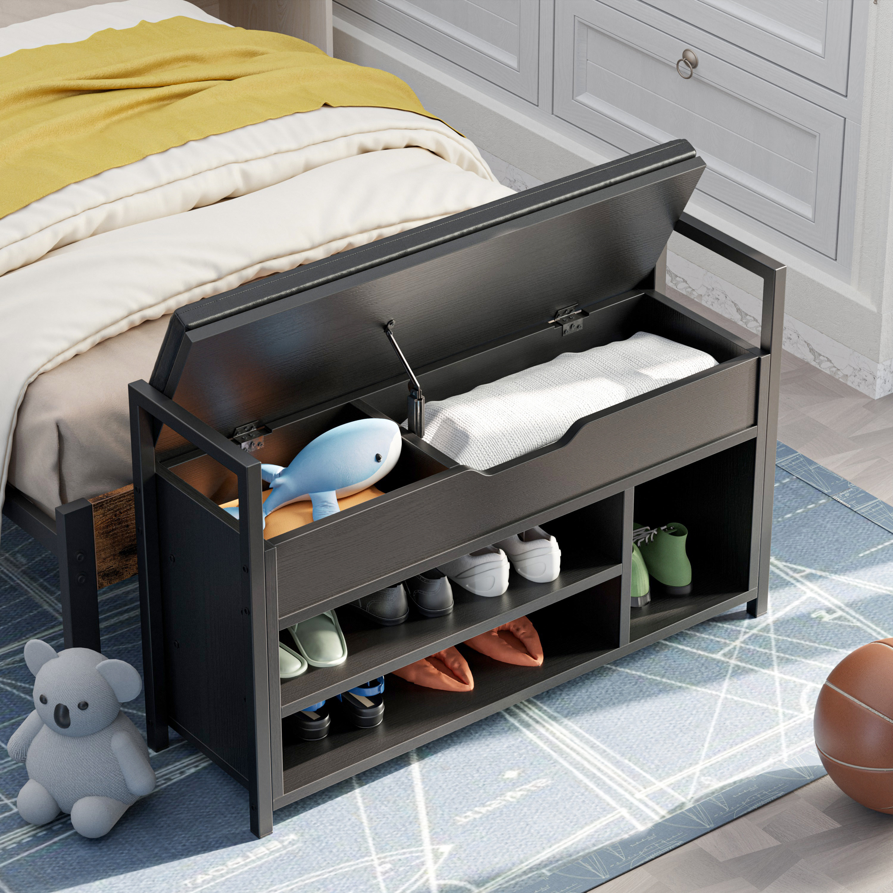 Latitude Run® 6 Pair Shoe Storage Bench & Reviews - Wayfair Canada