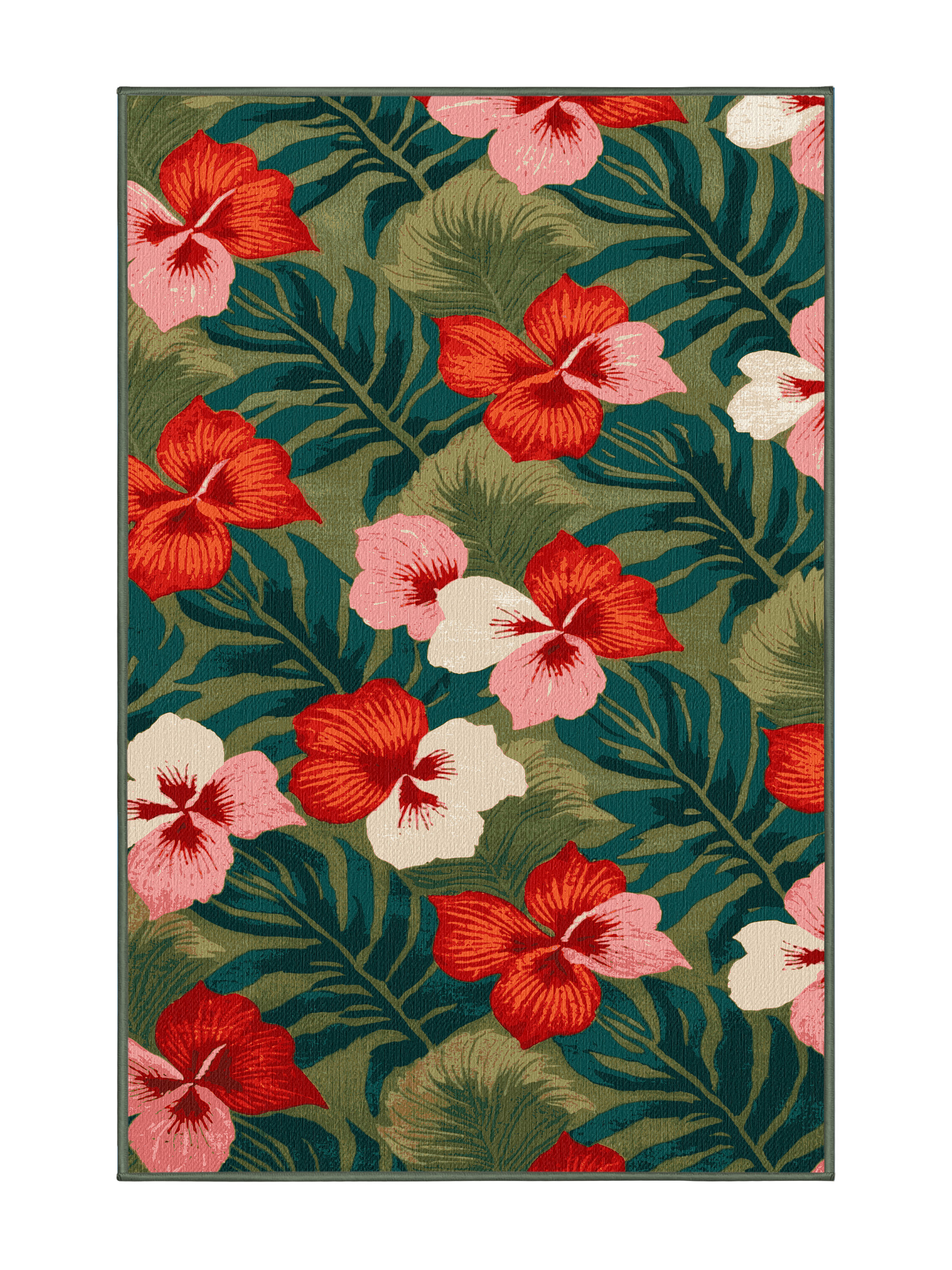 Bayou Breeze Washable Anthurium Hawaiian Area Rug | Wayfair