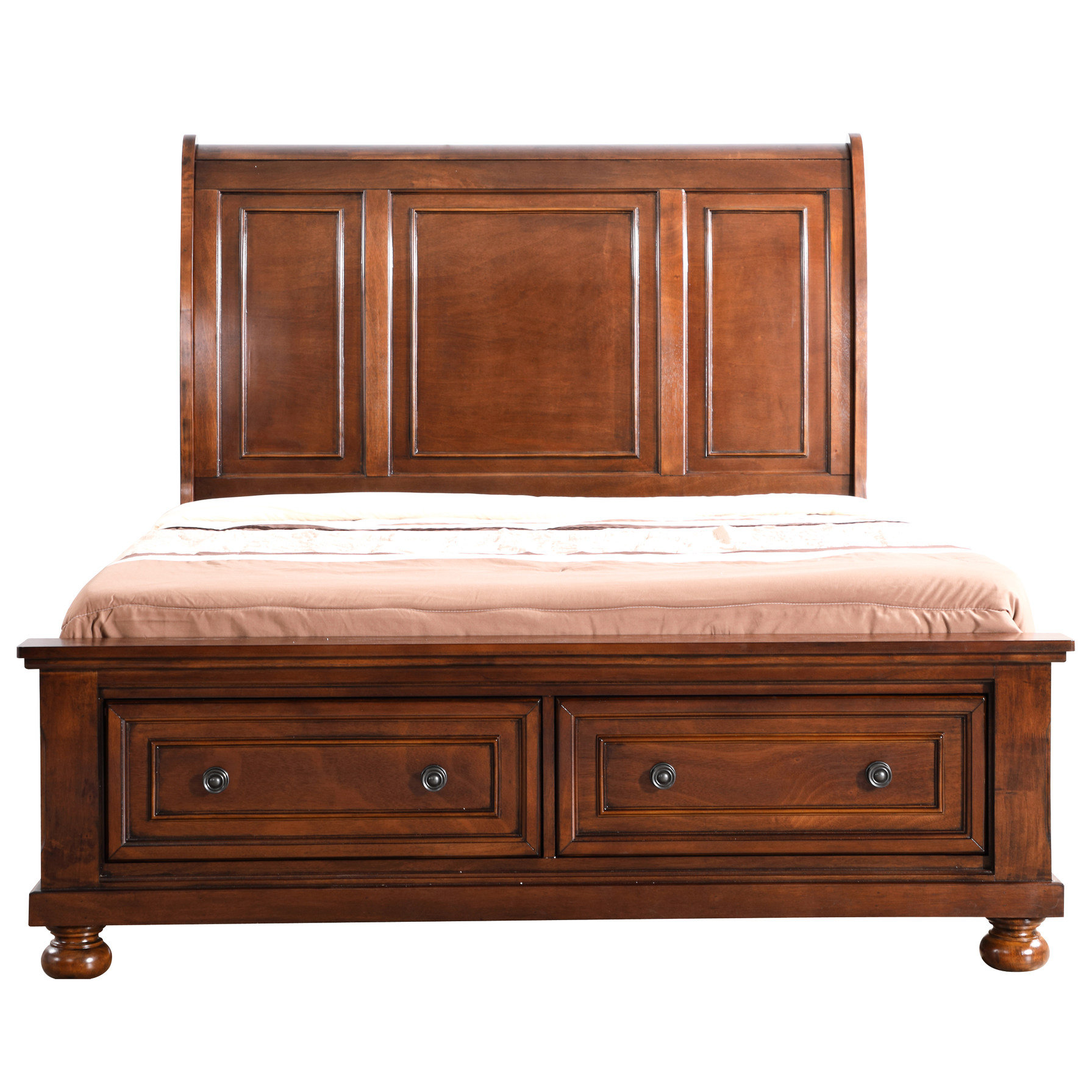 Darby Home Co Rich Cherry Finish Full Bed - Construction For Mattress ...