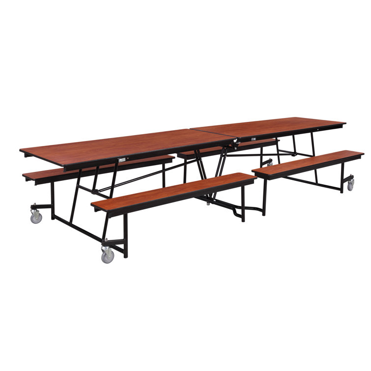 National Public Seating MDF Core Rectangular Bench Cafeteria Table ...